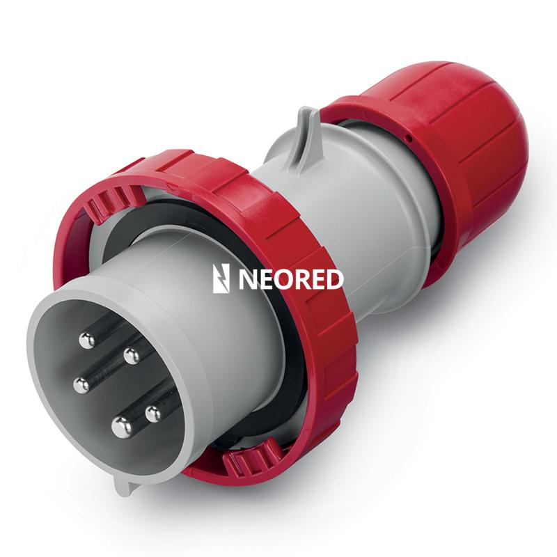 Ficha industrial macho 63A 3P+N+T 6h 346-415V 60Hz 50Hz bornes conexión brida tornillo Optima ...